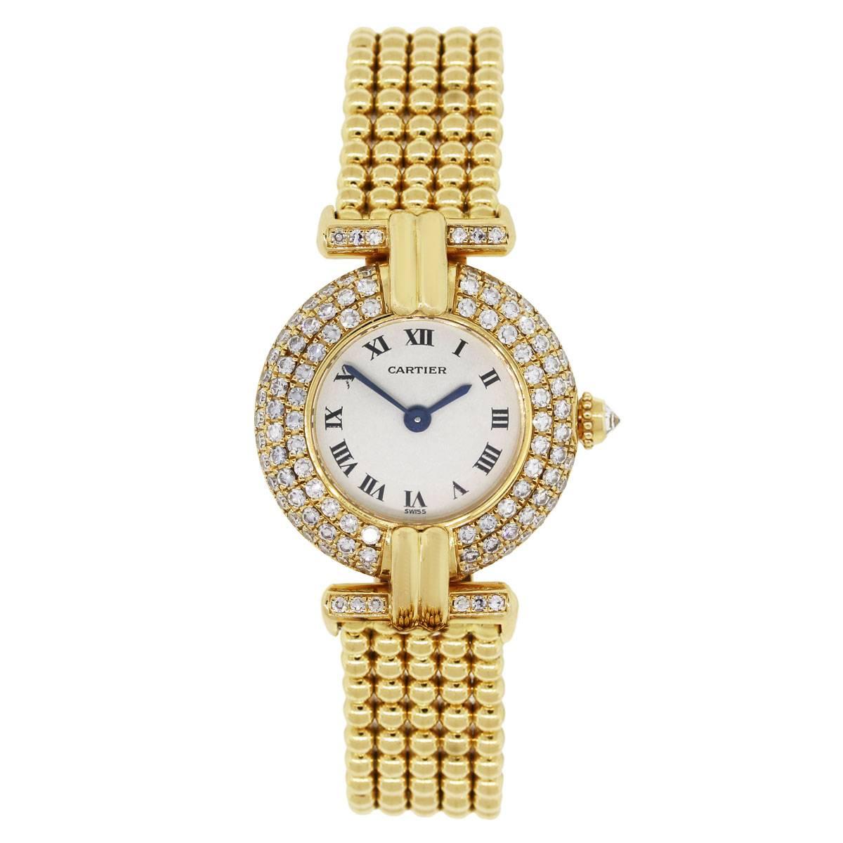 Cartier Vintage Colisee Diamond Bezel Quartz Wristwatch at 1stDibs