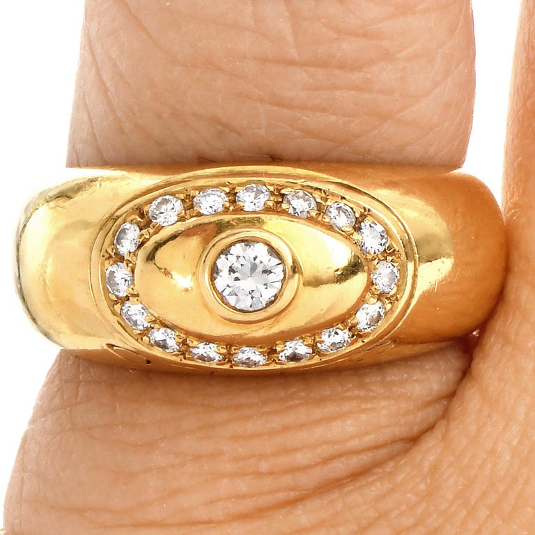 Cartier Vintage Diamond 18K Yellow Gold Halo Poison Band Ring For Sale ...