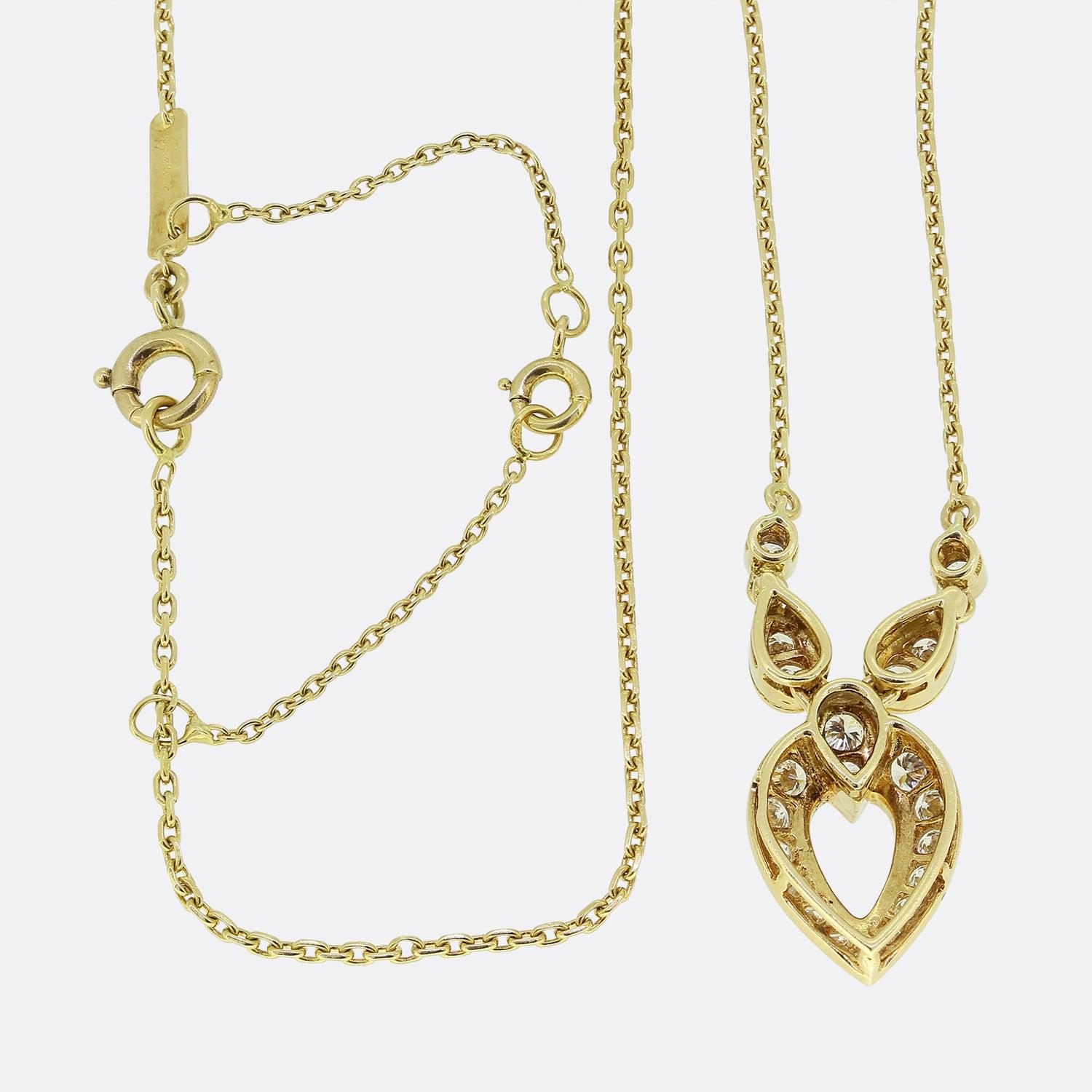 Cartier Vintage Diamond Pendant Necklace For Sale at 1stDibs