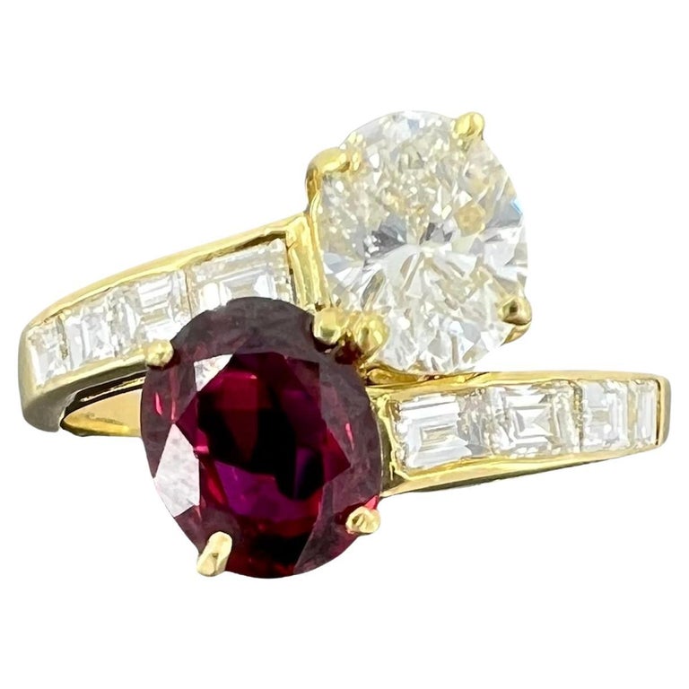 Cartier Vintage Diamond Ruby Ring For Sale at 1stDibs