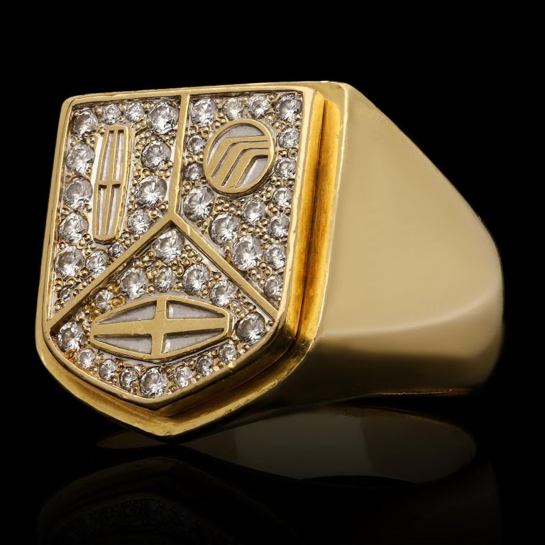 Cartier, Vintage Gold and Diamond Lincoln Motor Signet Ring, circa 1985 ...