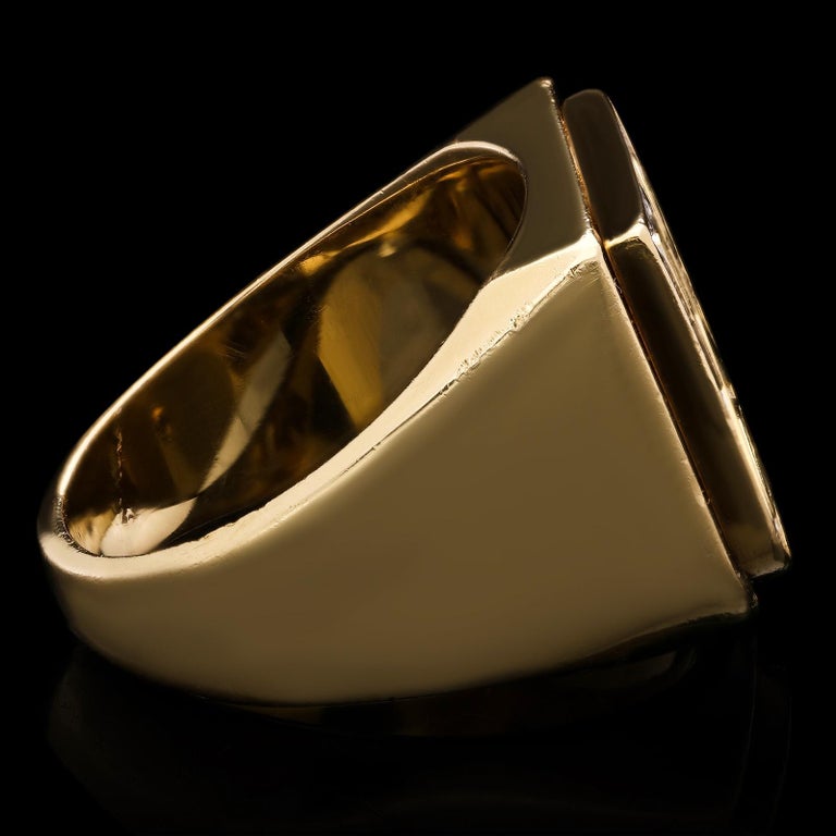 Cartier, Vintage Gold and Diamond Lincoln Motor Signet Ring, circa 1985 ...