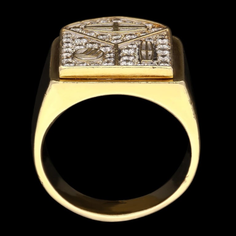 Cartier, Vintage Gold and Diamond Lincoln Motor Signet Ring, circa 1985 ...