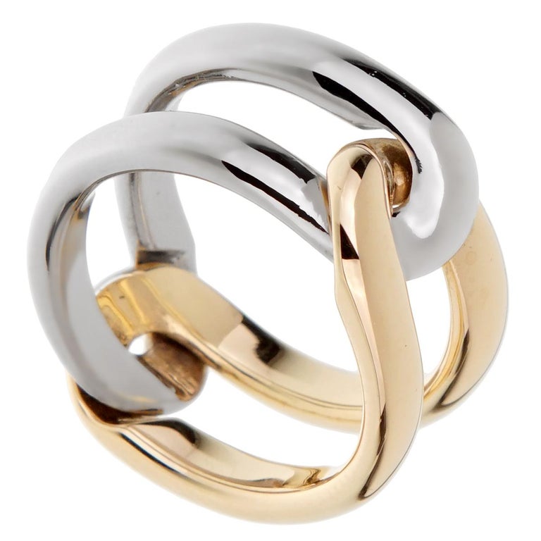 Cartier Vintage Interlocking Gold Band Ring at 1stDibs | cartier menotte