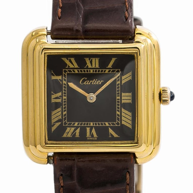 Cartier Vintage No-ref#, Brown Dial, Certified and Warranty at 1stDibs