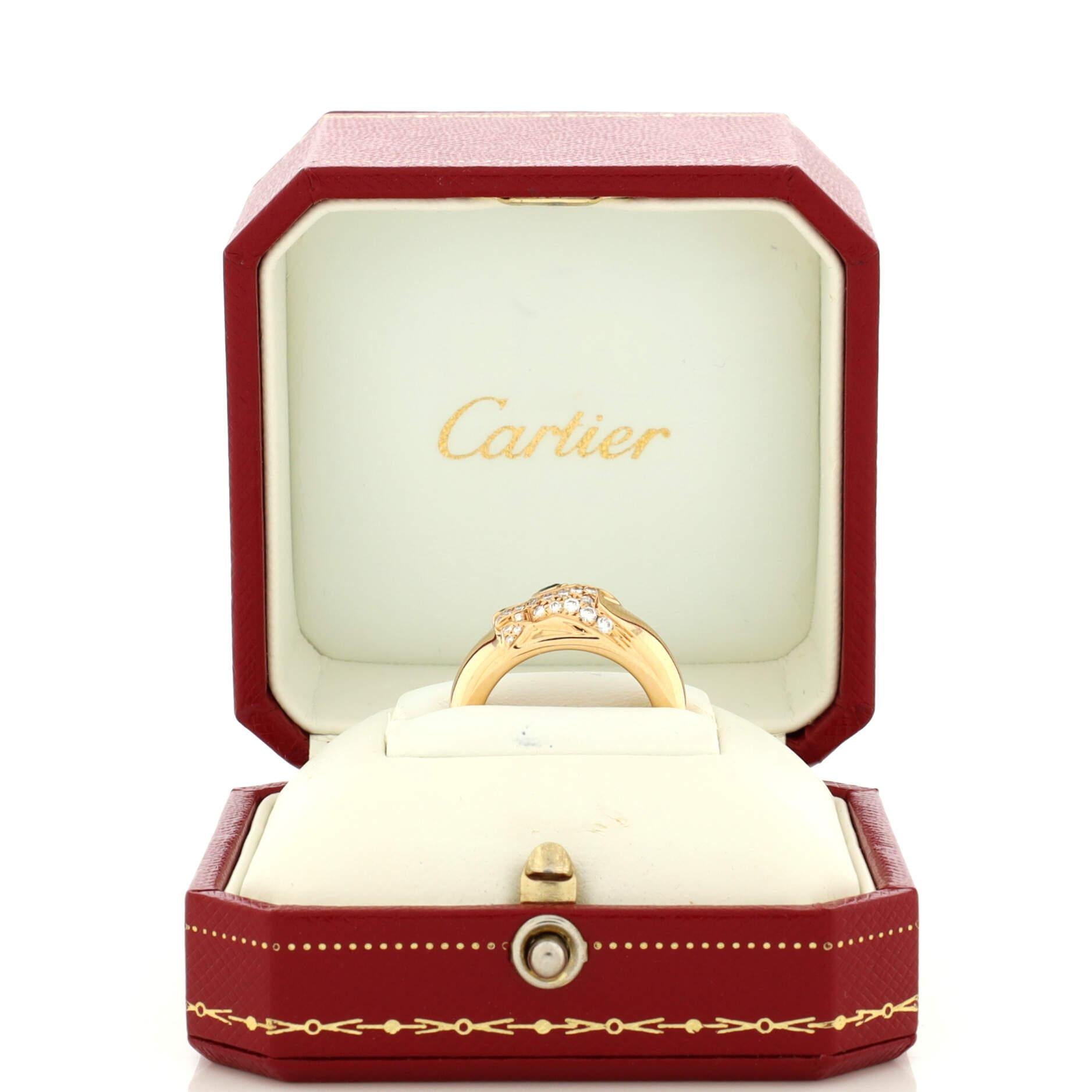 Cartier Vintage Panthere de Cartier Band Ring 18K Yellow Gold with ...