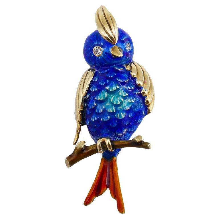 1960s CARTIER Yellow Gold Bird Pin Brooch at 1stDibs