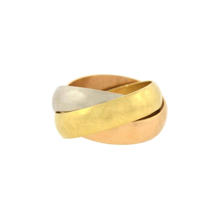Cartier Vintage Tri-Tone Trinity Roller Ring at 1stDibs
