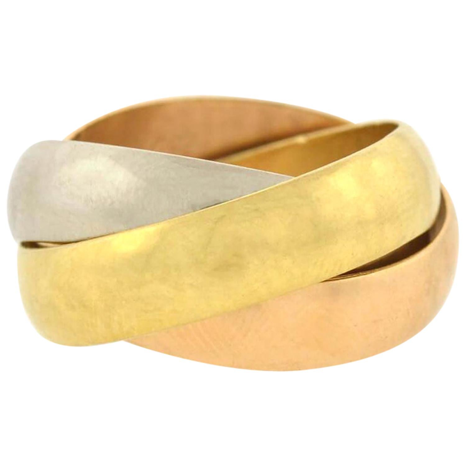 Cartier Trinity Tri Color Vintage Gold Ring at 1stDibs | cartier tri ...