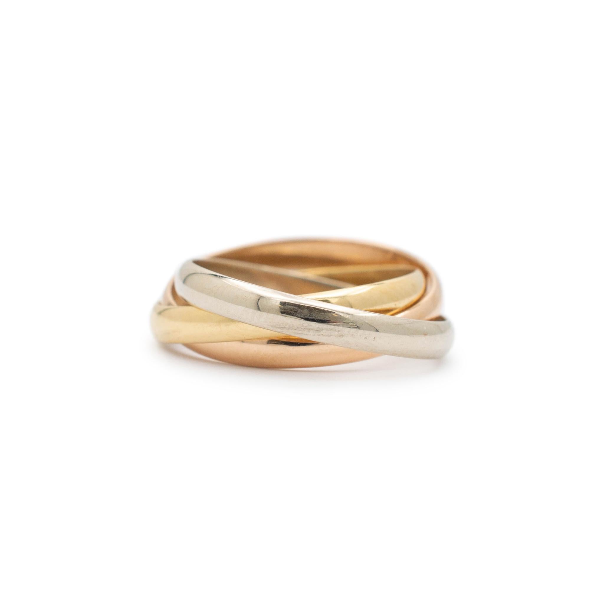 Cartier Vintage Tricolor 18k Yellow, White and Rose Gold Classic ...