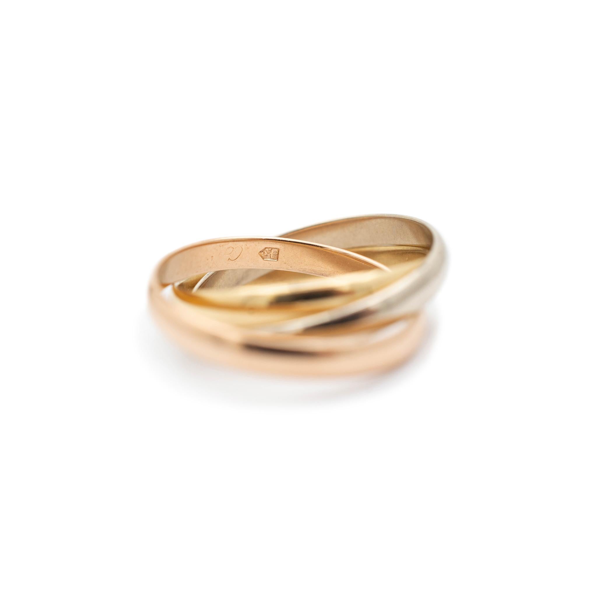 Cartier Vintage Tricolor 18k Yellow, White and Rose Gold Classic ...