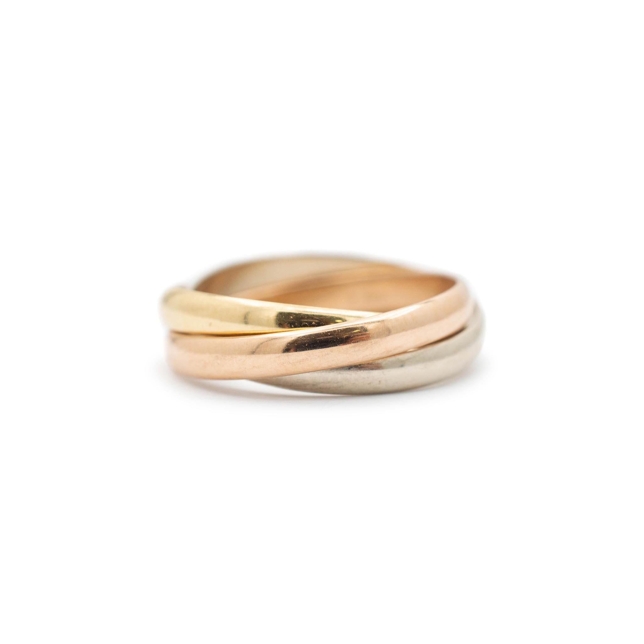 Cartier Vintage Tricolor 18k Yellow, White and Rose Gold Classic ...