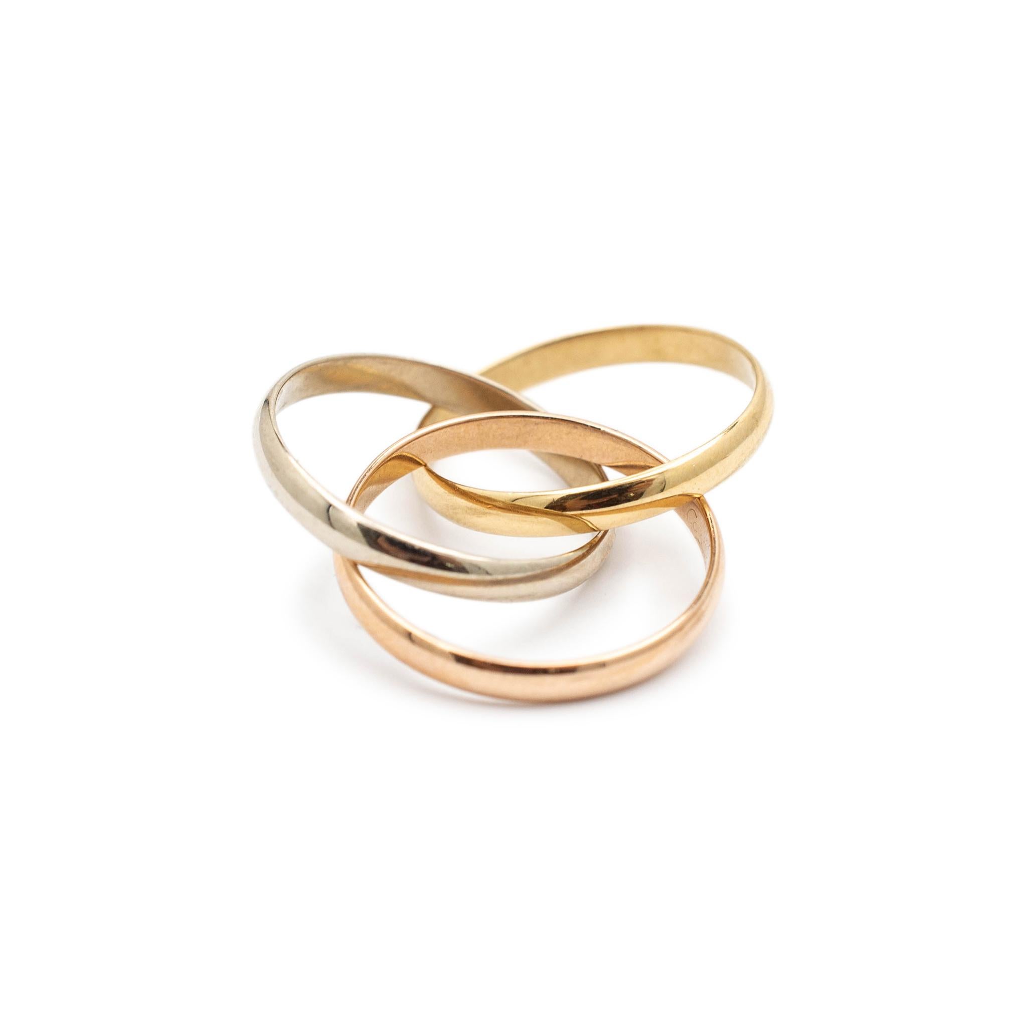 Cartier Vintage Tricolor 18k Yellow, White and Rose Gold Classic ...