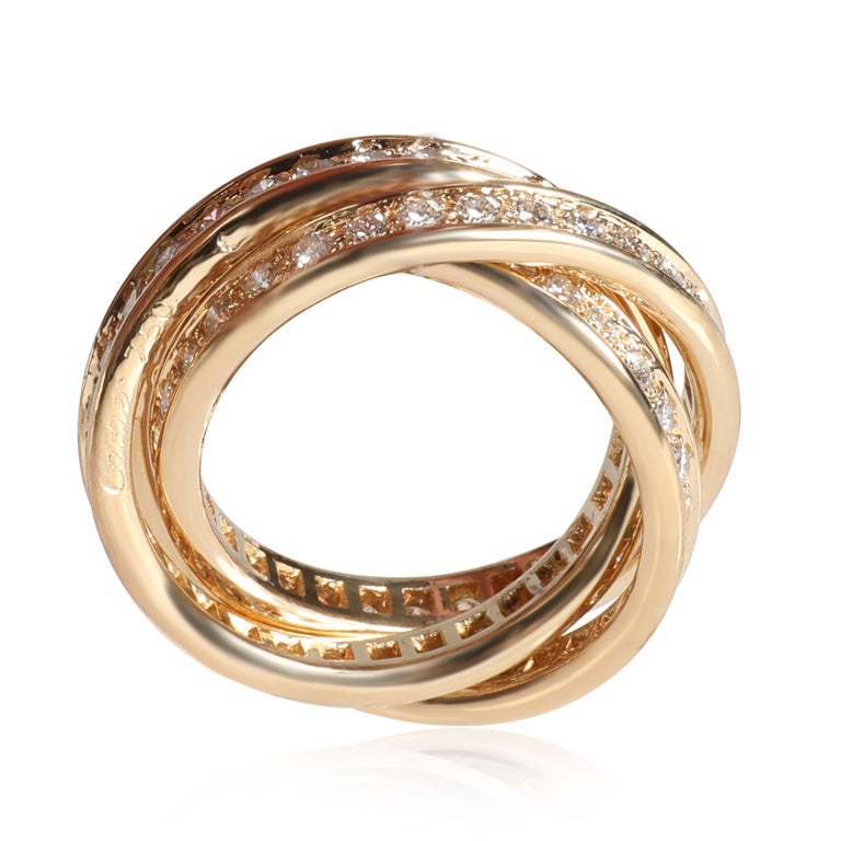 Cartier Vintage Trinity Diamond Ring in 18k 3 Tone Gold 1.75 CTW For ...