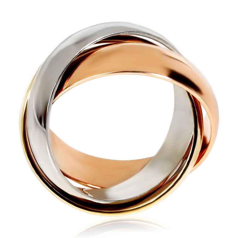 Cartier Vintage Trinity Ring in 18K 3 Tone Gold For Sale at 1stDibs