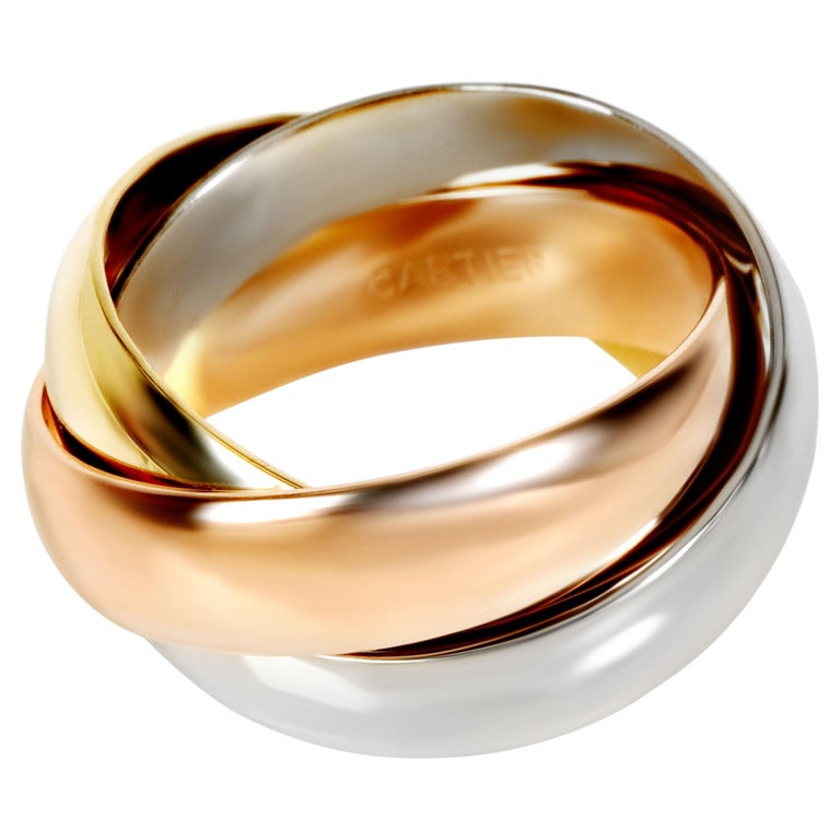 Cartier Vintage Trinity Ring in 18K 3 Tone Gold For Sale at 1stDibs