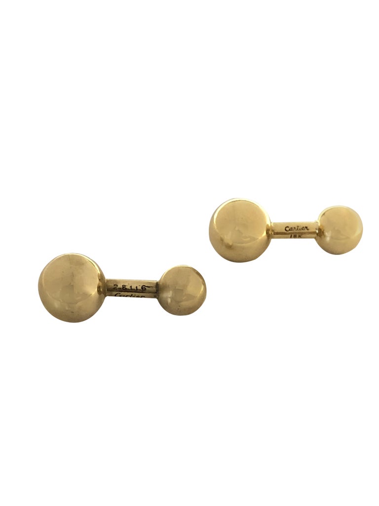 Cartier Vintage Yellow Gold Barbell Cufflinks at 1stDibs | vintage ...
