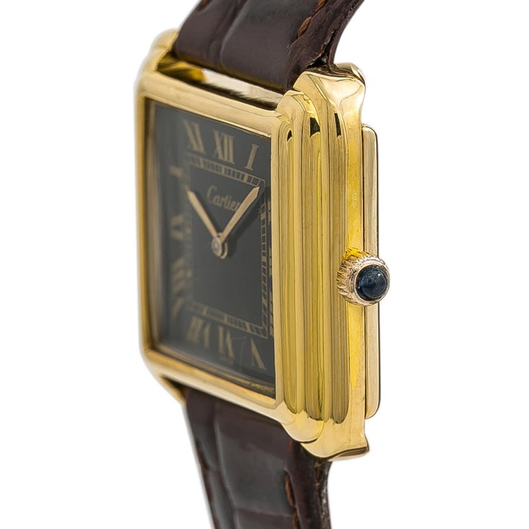 Cartier Vintage1620, Brown Dial Certified Authentic at 1stDibs