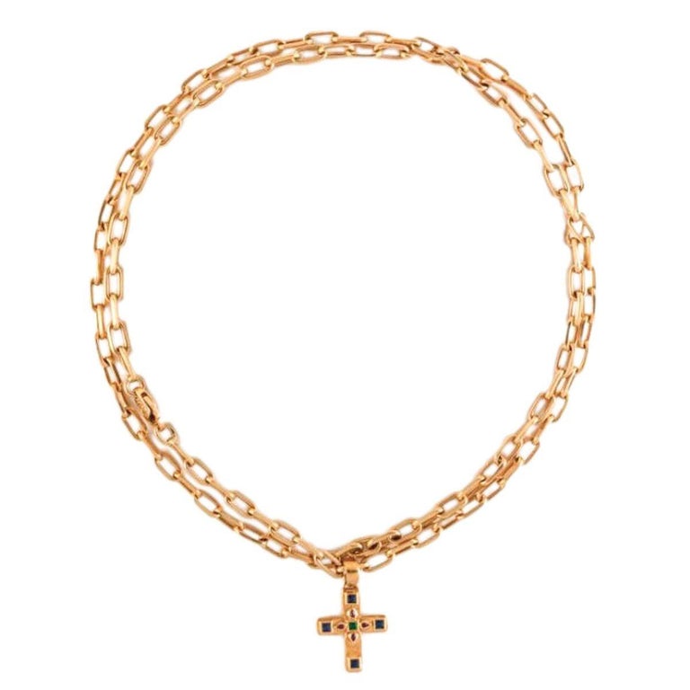 Cartier Vizantija Gemstone Set Pendant and Cartier 18 Karat Yellow Gold ...