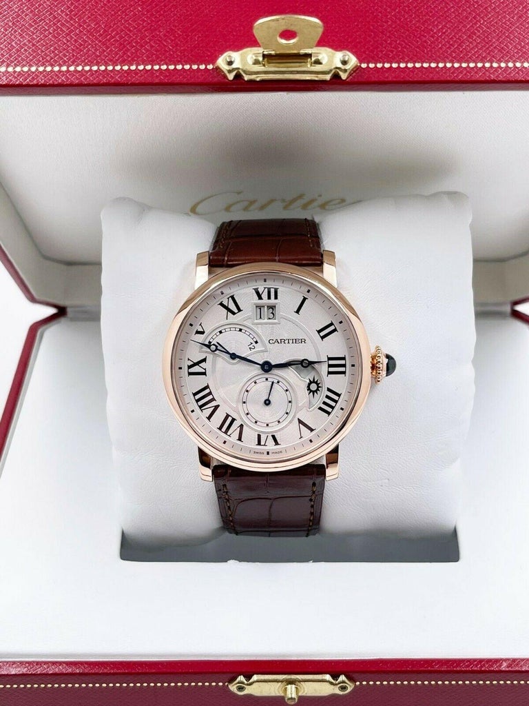 Cartier W1556240 Rotonde Retrograde 3771 18K Rose Gold Watch Box Papers ...