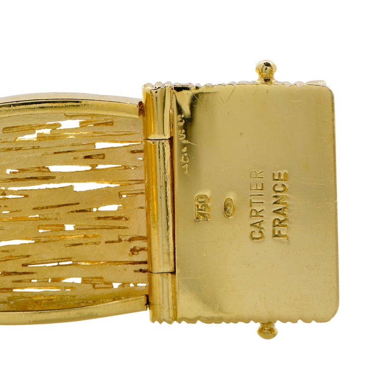 Cartier Wheat Motif 18 Karat Yellow Gold Bracelet at 1stDibs