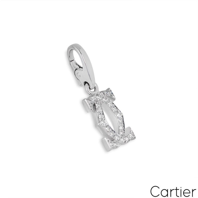 Cartier White Gold Diamond C De Cartier Charm For Sale at 1stDibs