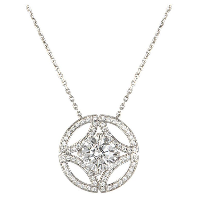 Cartier White Gold Diamond Galanterie de Cartier Pendant N7424173 1.55ct E/VS2 For Sale at 1stDibs