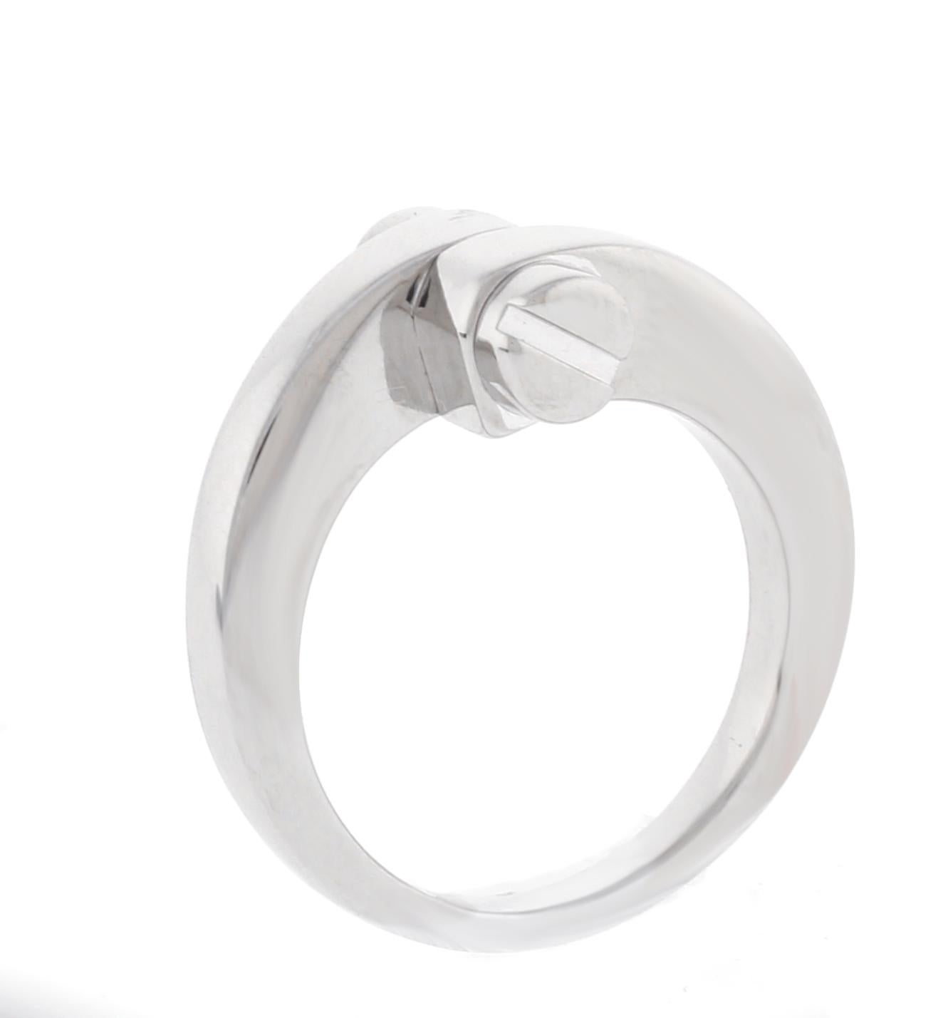 Cartier White Gold Menotte Ring For Sale at 1stDibs