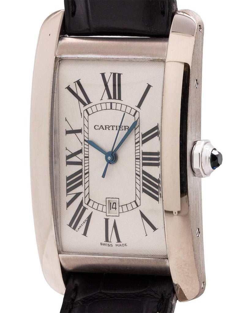 Cartier White Gold Tank American Extra Large Automatic Wristwatch ...
