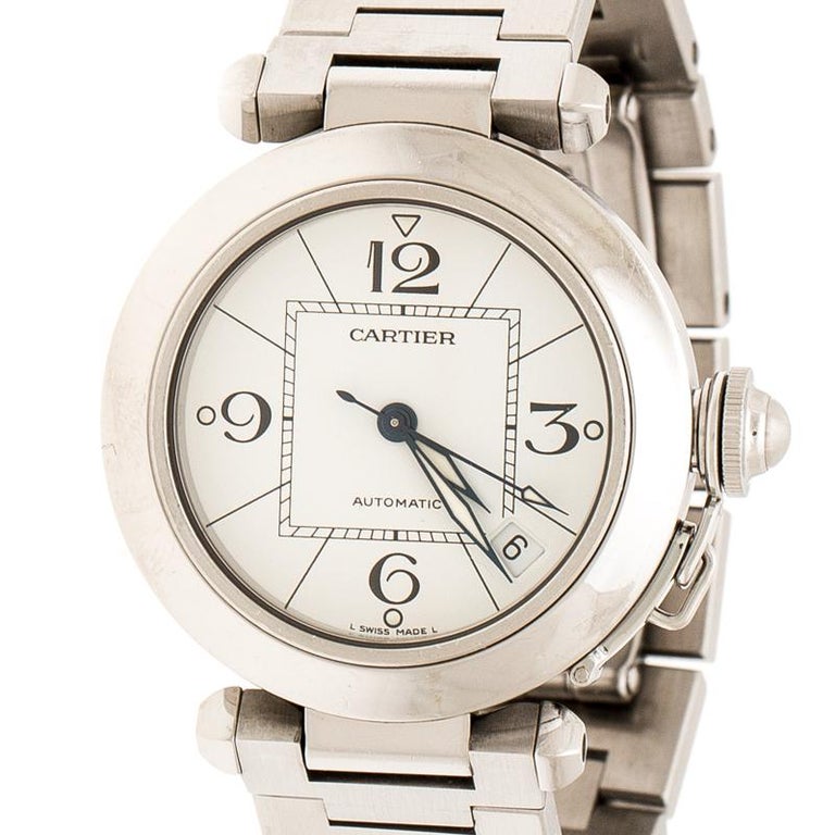 Cartier White Stainless Steel Pasha de Cartier 2324 Women's Wristwatch ...