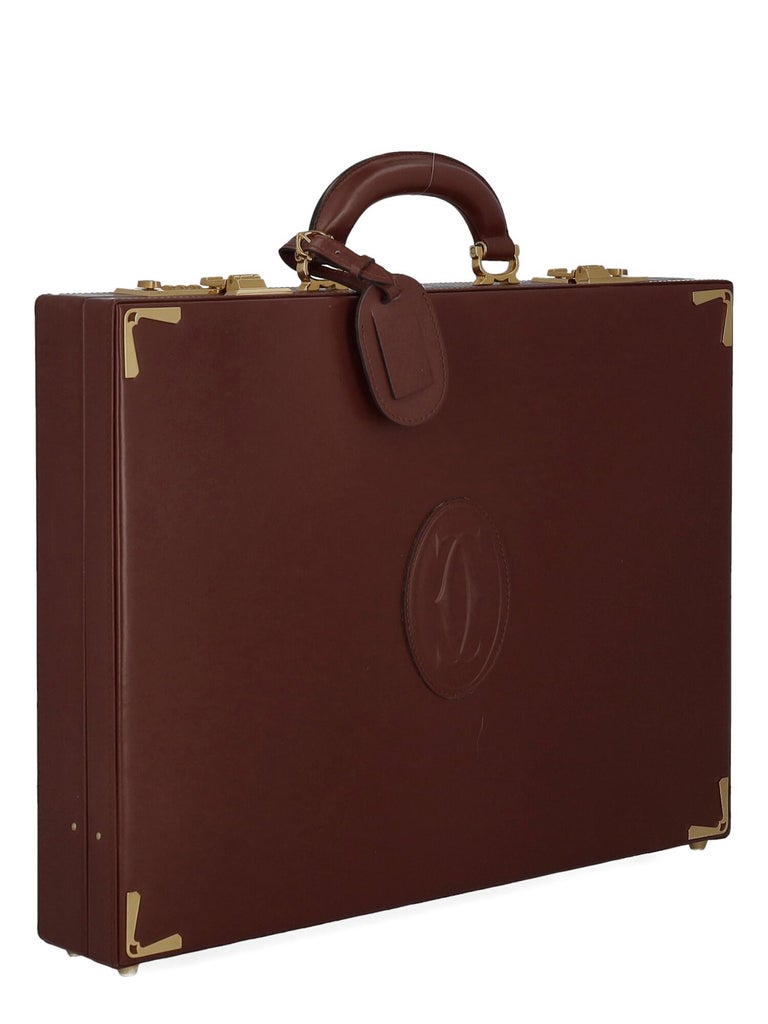 Cartier Women Briefcase Burgundy Leather For Sale at 1stDibs