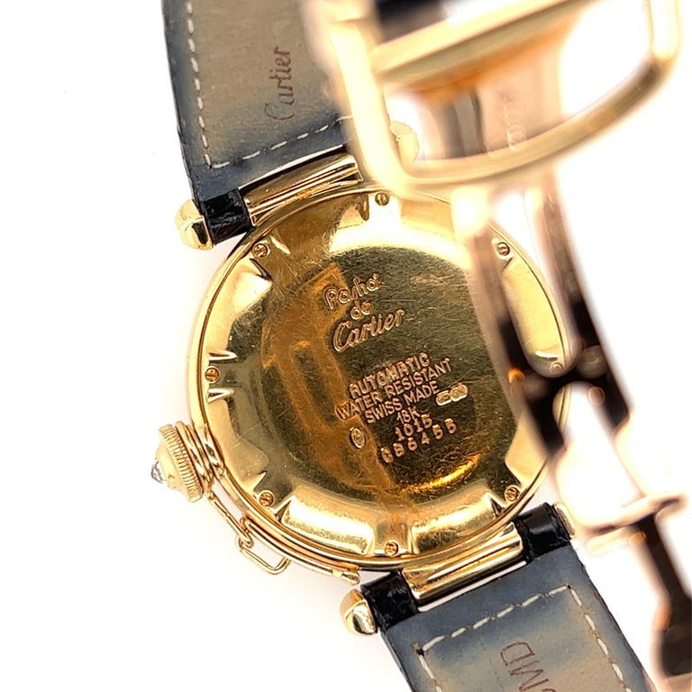 Cartier Yellow Gold and Diamond Pasha Wristwatch For Sale at 1stDibs