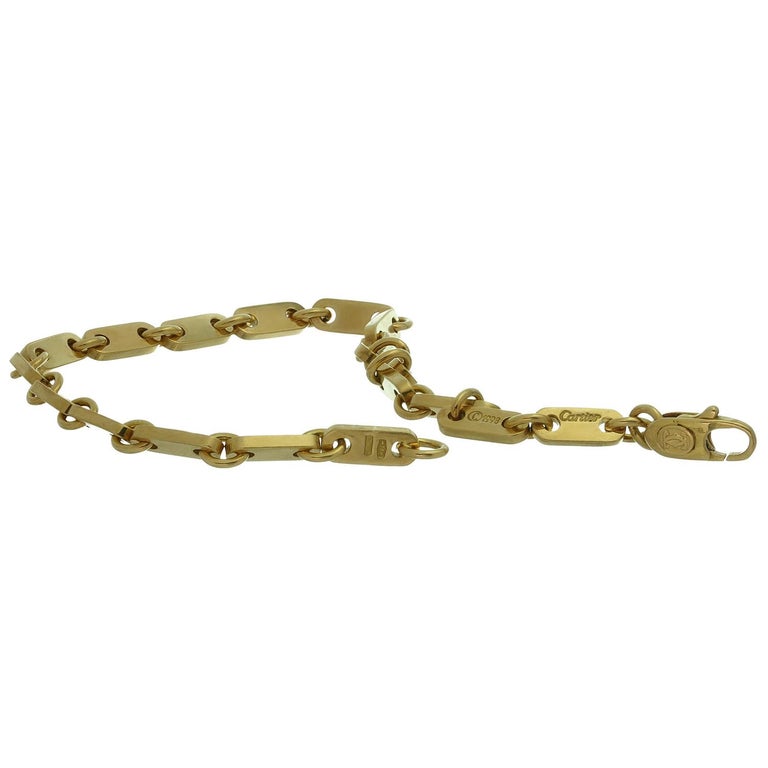 Cartier Yellow Gold Bracelet and Necklace Set Papers For Sale at 1stDibs