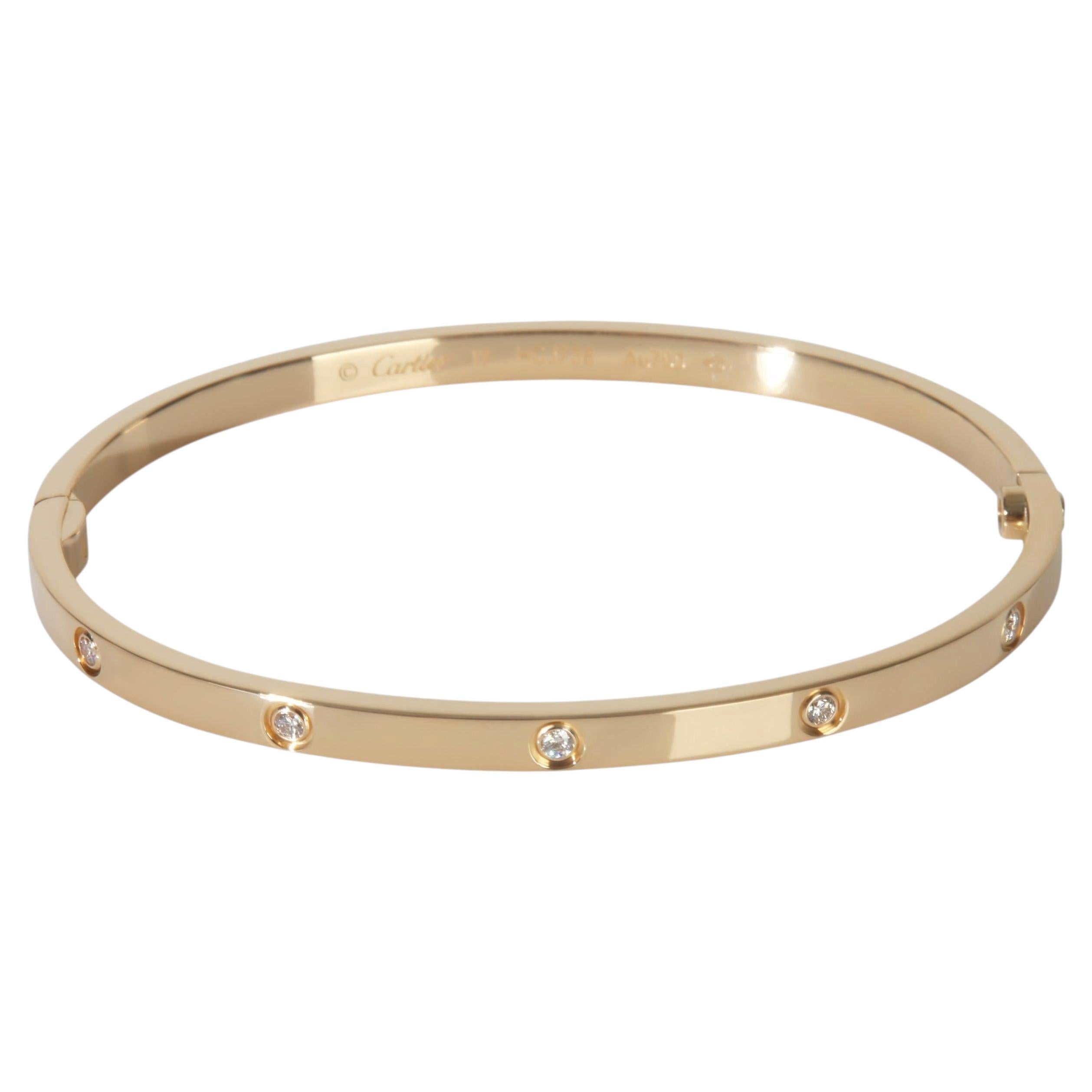Cartier Yellow Gold Diamond Small Model Love Bracelet For Sale at 1stDibs