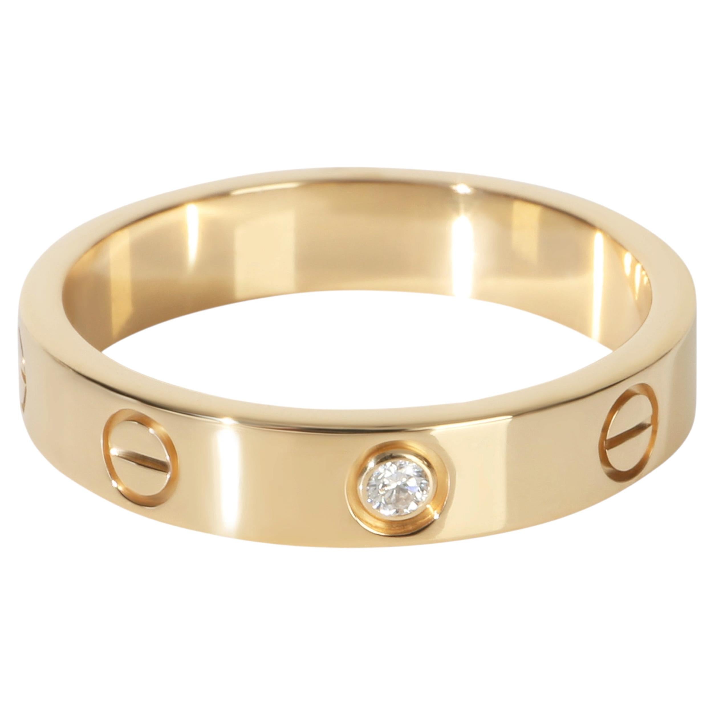 Cartier Rose Gold Diamond Small Model Love Ring For Sale at 1stDibs
