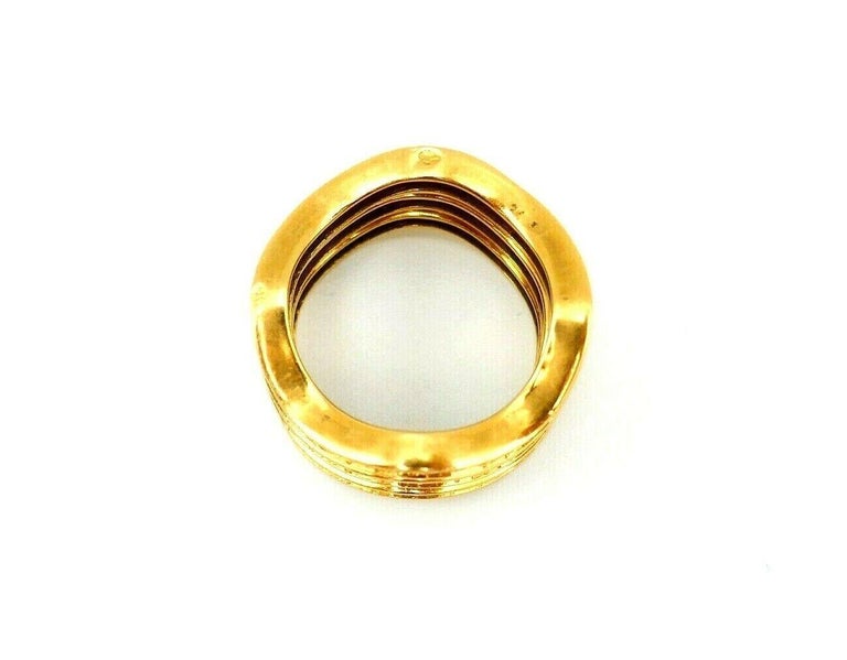 Cartier Yellow Gold Diamond Wave Stack Band Ring at 1stDibs