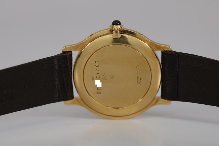 Vintage Cartier Paris 18k Yellow Gold Manual Wind Lady's Wristwatch circa 1980s For Sale at 1stDibs