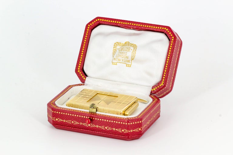 Cartier Yellow Gold Traveling Shutter Mechanical wind Watch Clock at ...