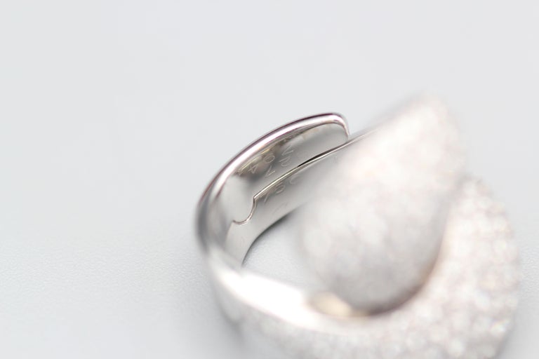 Cartier Yin Yang Pave Diamond 18k White Gold Ring For Sale at 1stDibs