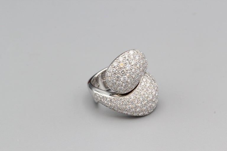Cartier Yin Yang Pave Diamond 18k White Gold Ring For Sale at 1stDibs