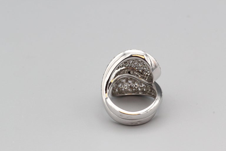 Cartier Yin Yang Pave Diamond 18k White Gold Ring For Sale at 1stDibs