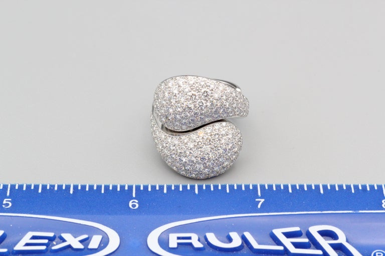 Cartier Yin Yang Pave Diamond 18k White Gold Ring For Sale at 1stDibs