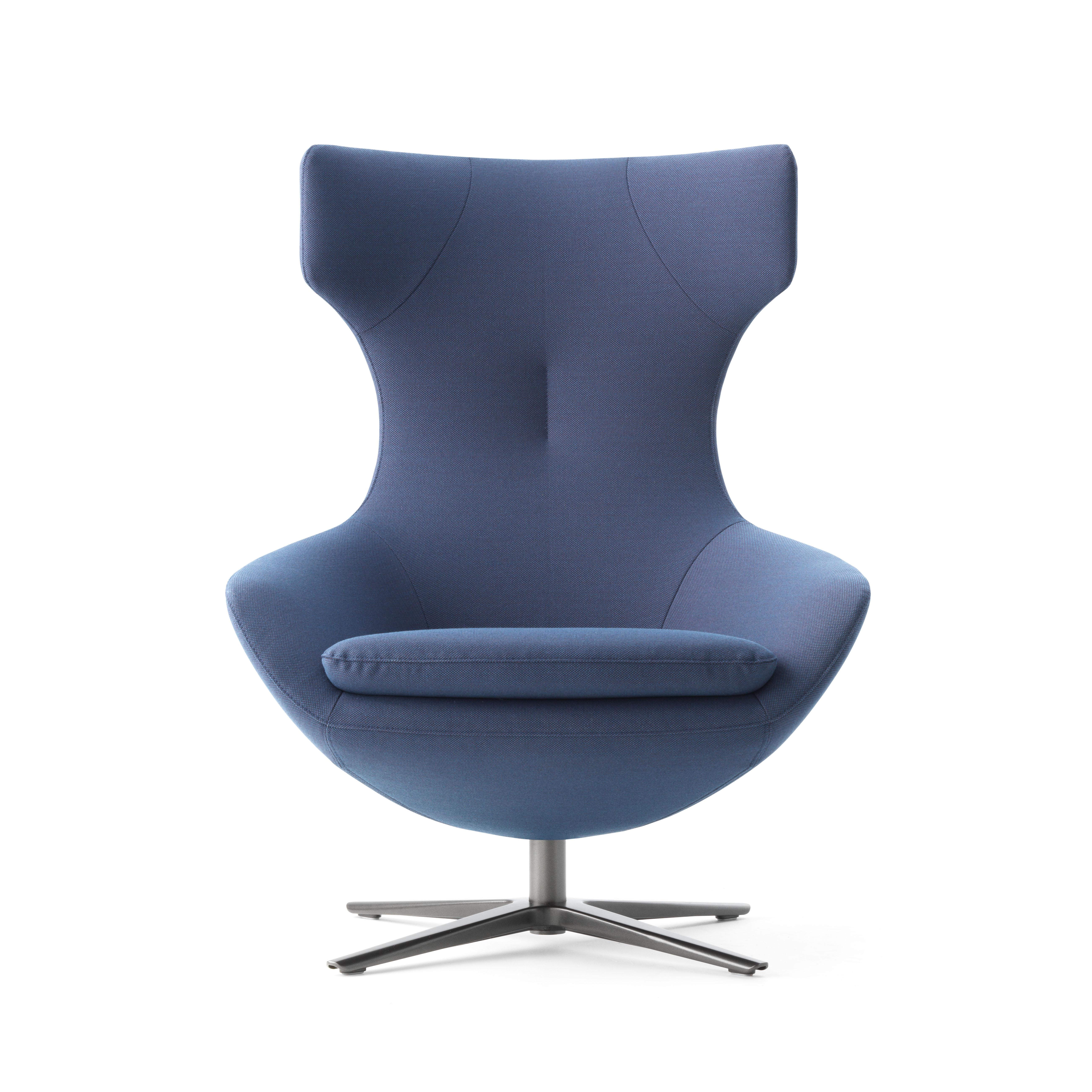 Caruzzo Lounge Chair by Leolux Upholstered in Blue Fabric 'steelcut ...
