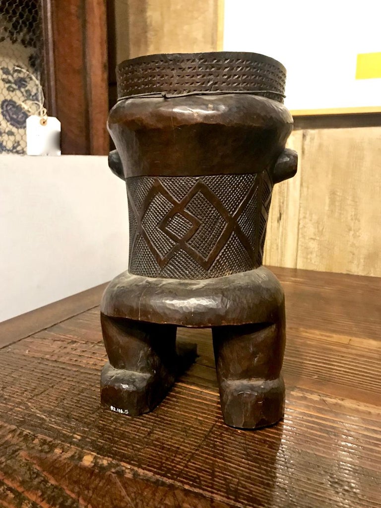 Carved African Figural Urns, Mid-20th Century For Sale at 1stDibs