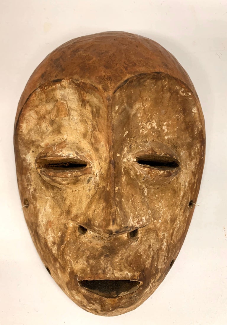 Carved African Hand Carved Gabon Female Mask from Punu Gabon For Sale ...
