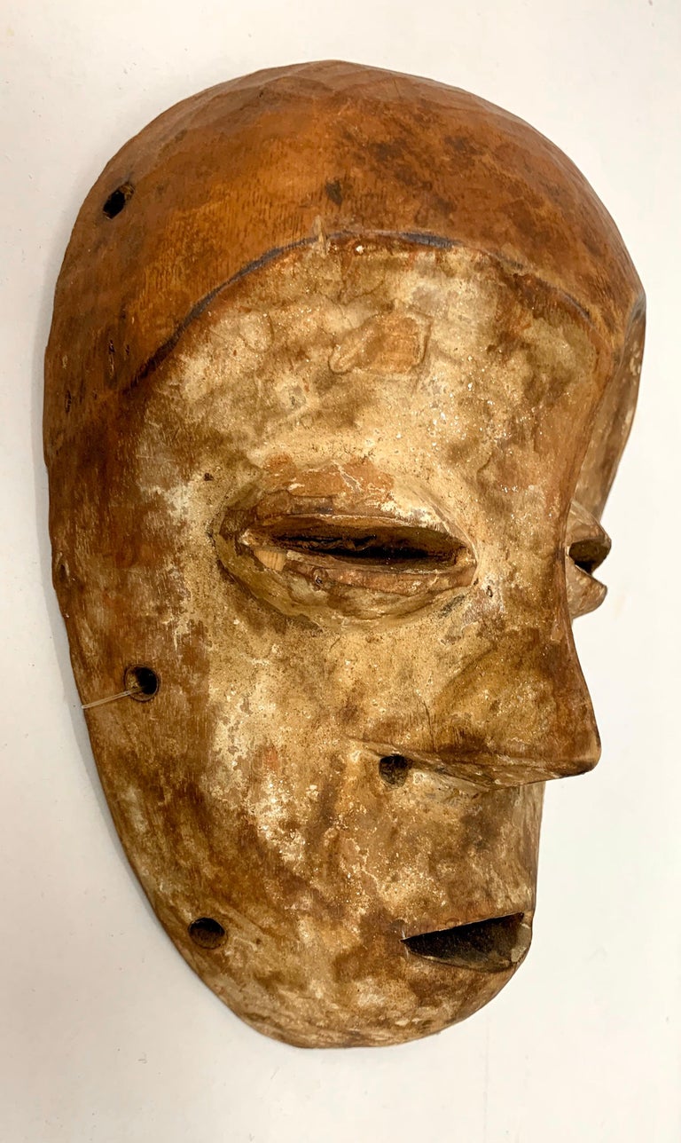 Carved African Hand Carved Gabon Female Mask from Punu Gabon For Sale ...