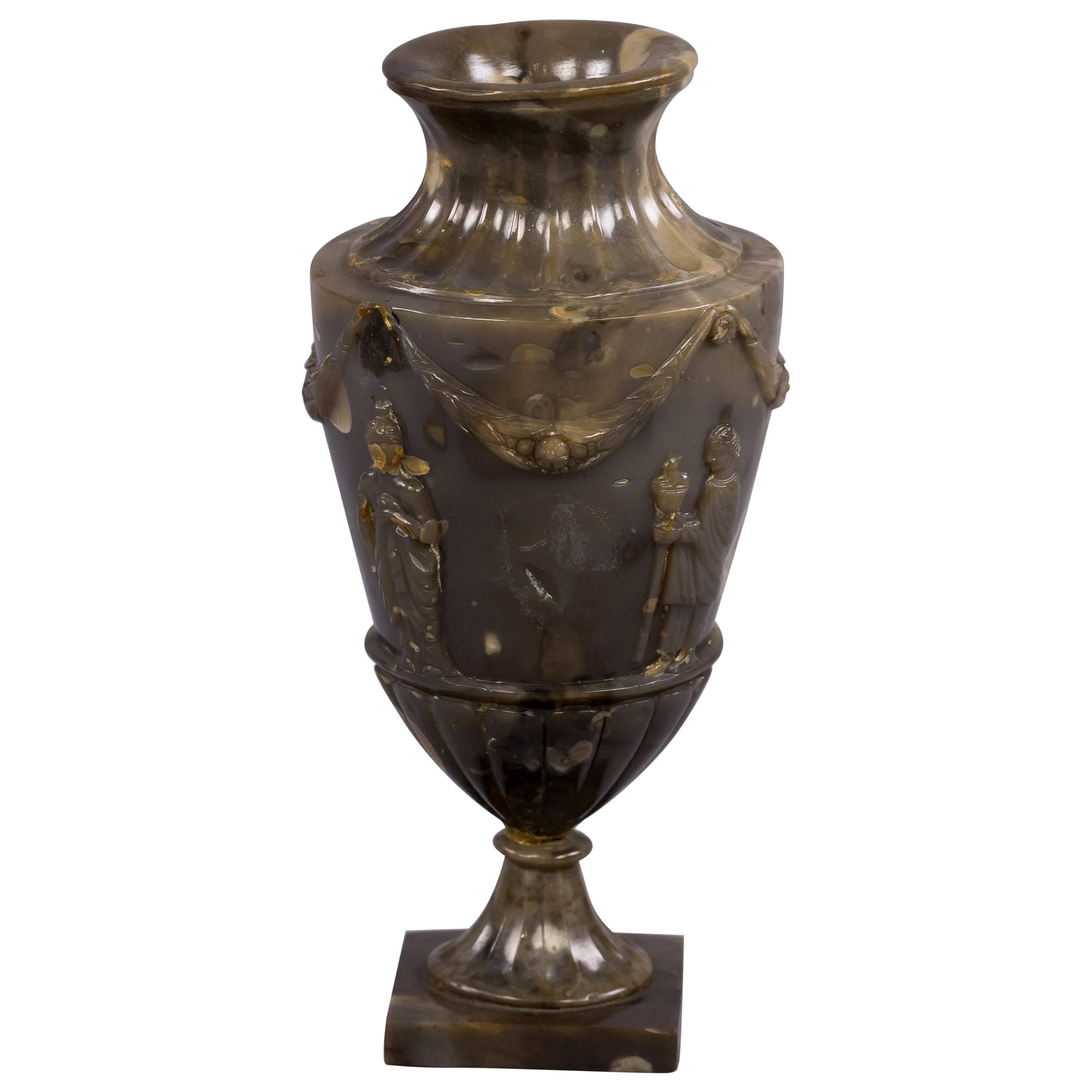 Carved Agate Vase, circa 1900 For Sale at 1stDibs
