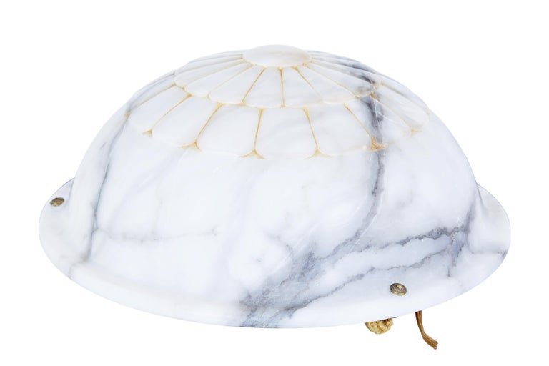 Carved alabaster Art Deco pendant ceiling light For Sale at 1stDibs