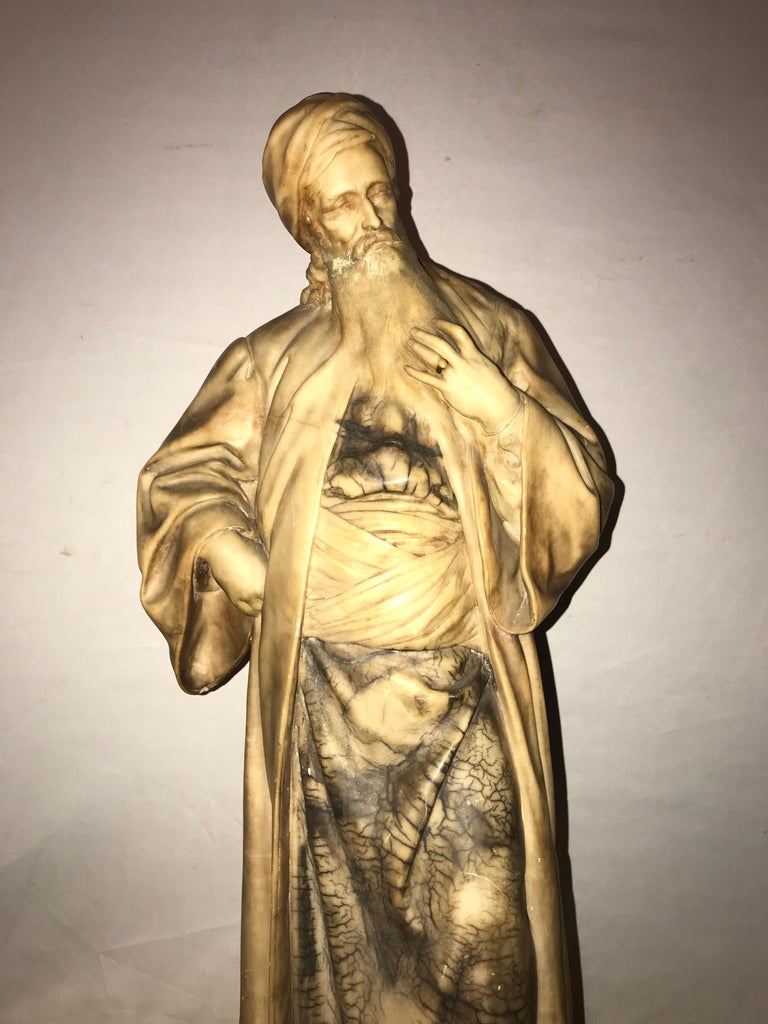 Carved Alabaster Figure of a Fully Dressed Bearded Arab at 1stDibs