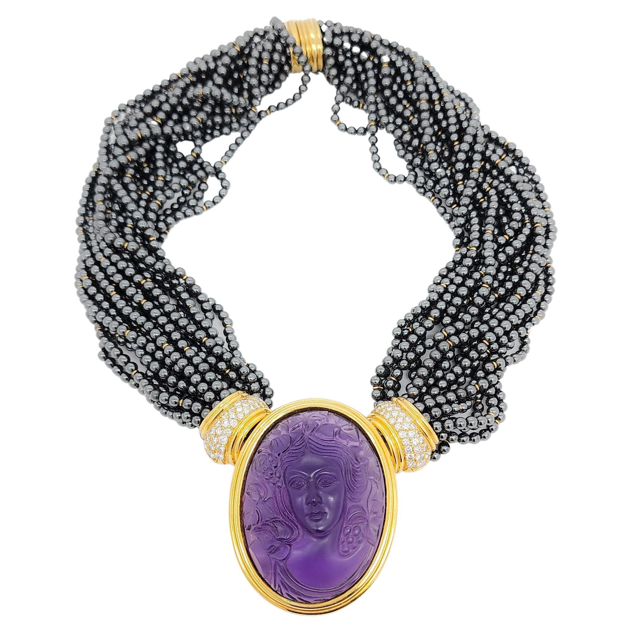 CONSTANCE ABERNATHY Carved Hardstone and Bone Netsuke Necklace at 1stDibs